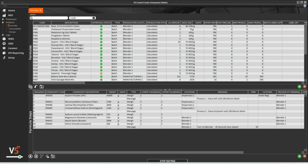 V5 Traceability | MES, QMS & WMS Integration – SG Systems Global