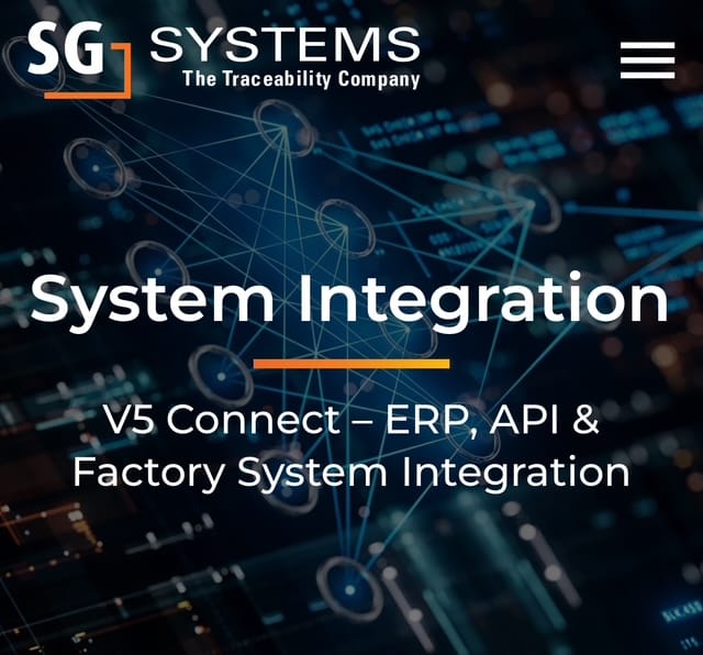 V5 Connect | API for MES, QMS, ERP – SG Systems Global